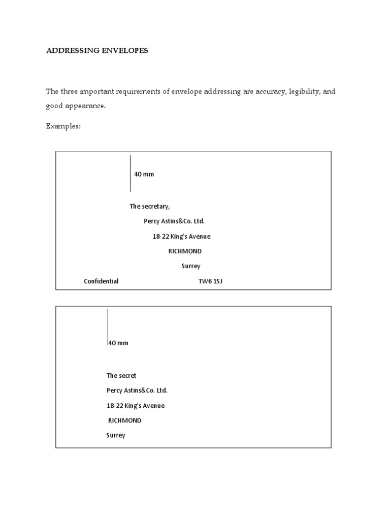 The Three Important Requirements of Envelope Addressing Are Accuracy ...