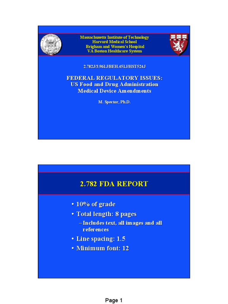 2.782 Fda Report | PDF | Federal Food | Medical Device