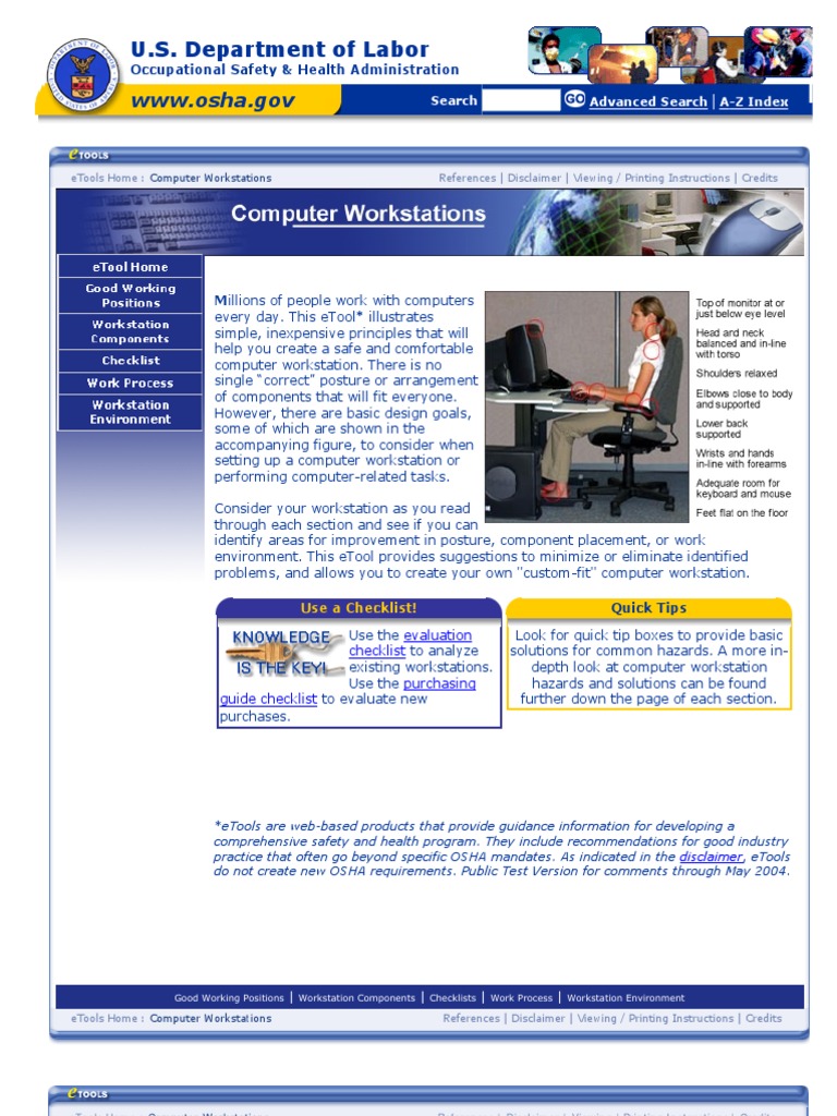 U.S. Department of Labor: WWW - Osha.gov | PDF | Chair | Computer Keyboard