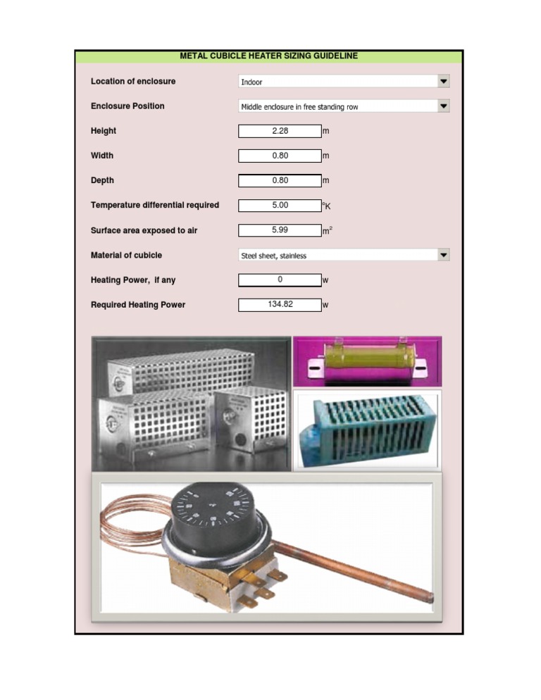 Metal Cubicle Heater Sizing Guideline | PDF