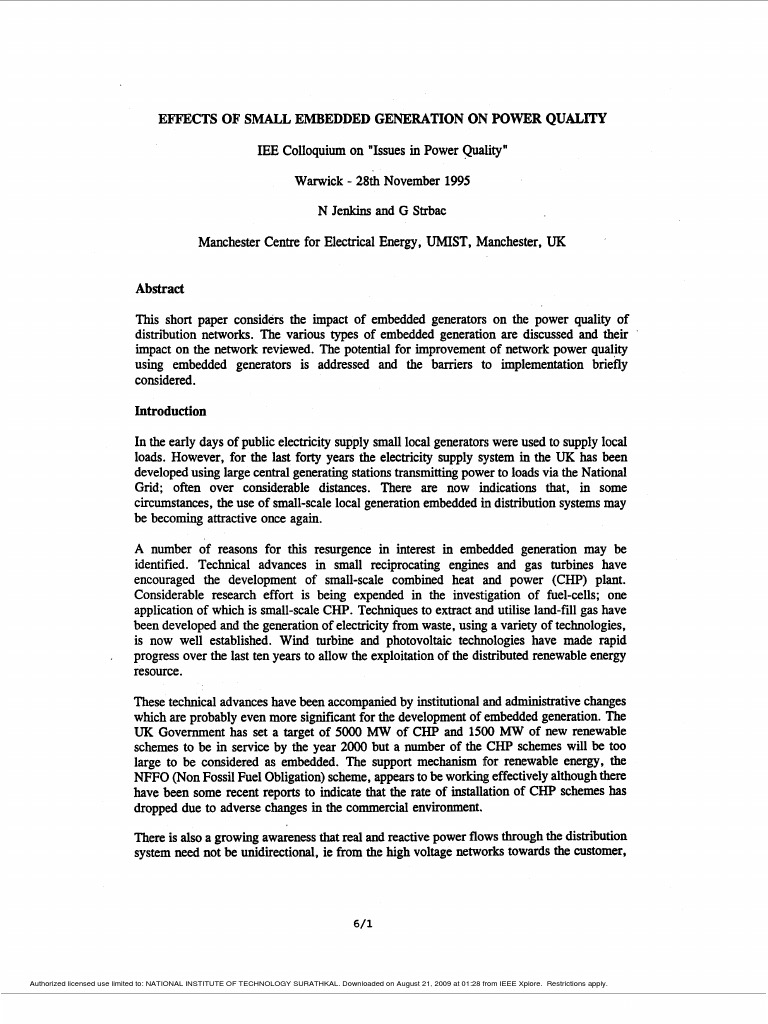 Eff'Ects of Small Embedded Generation On Power Quality | PDF | Ac Power ...
