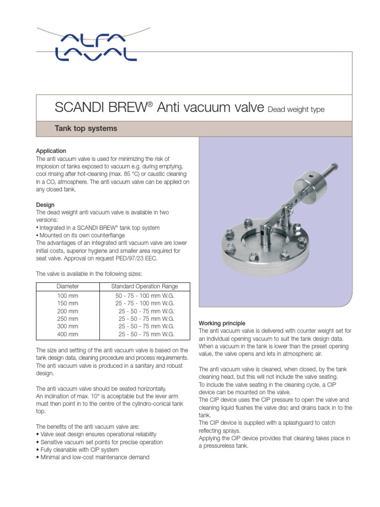 Scandi Brew Anti Vacuum Valve: Dead Weight Type | Download Free PDF ...