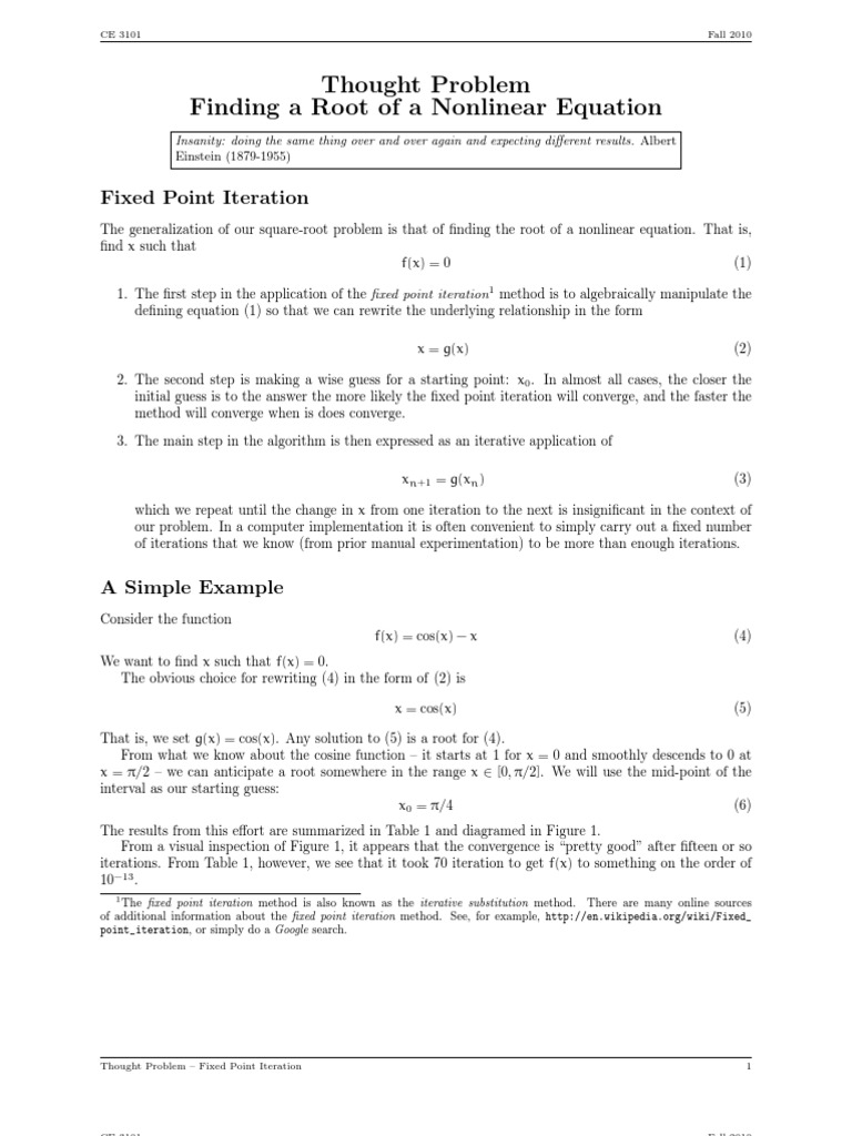 Fixed Point Iteration | PDF | Trigonometric Functions | Quadratic Equation