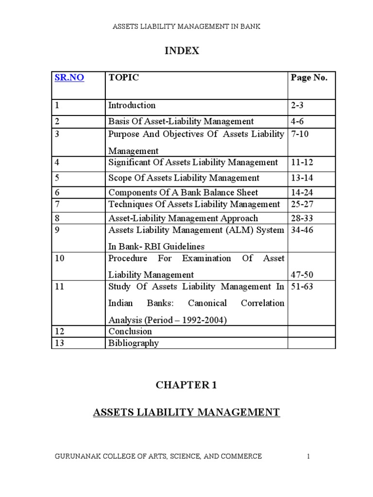 Assets Management Liabilities in Bank PDF | PDF | Asset Liability ...