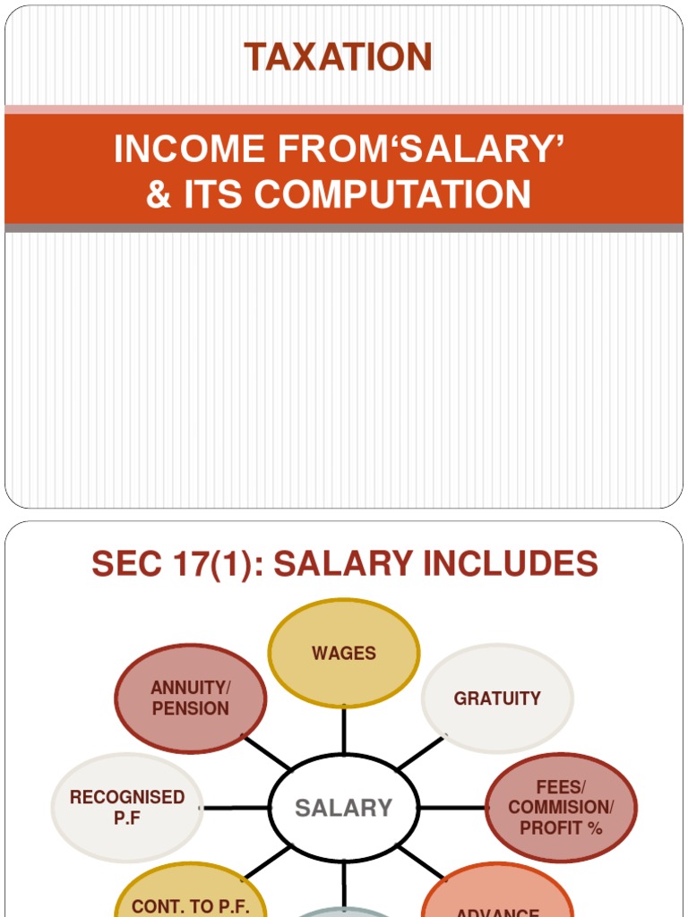 Income From Salary' & Its Computation: Taxation | PDF | Employee ...