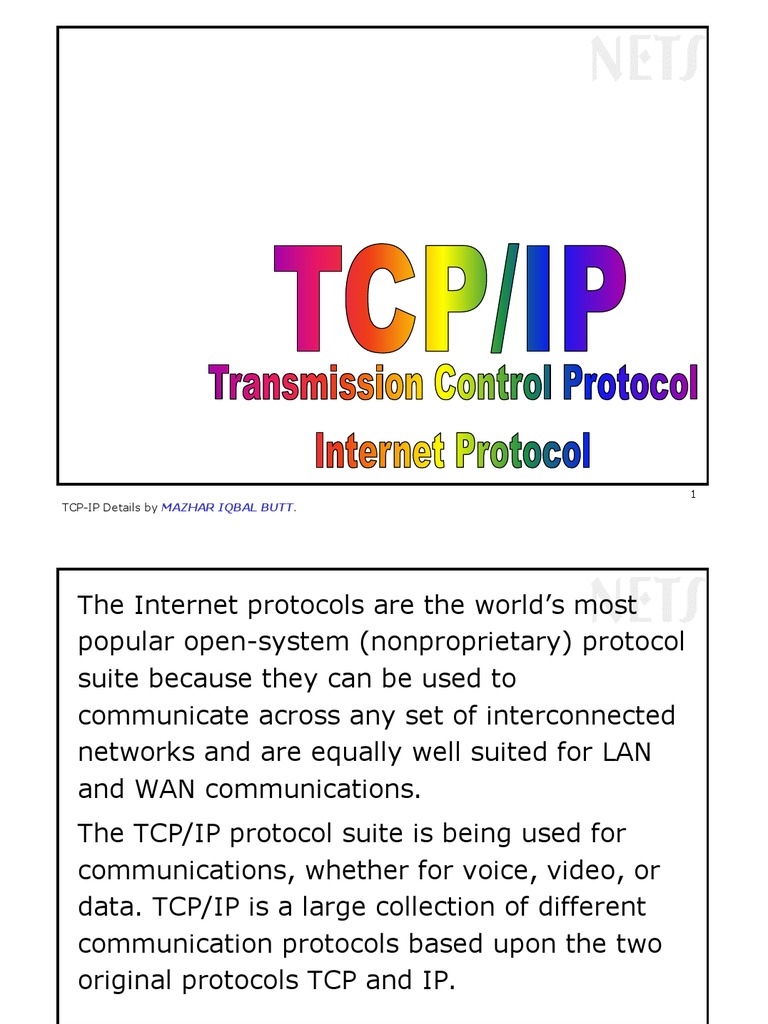 TCP Ip PDF | PDF | Transmission Control Protocol | Internet Protocol Suite