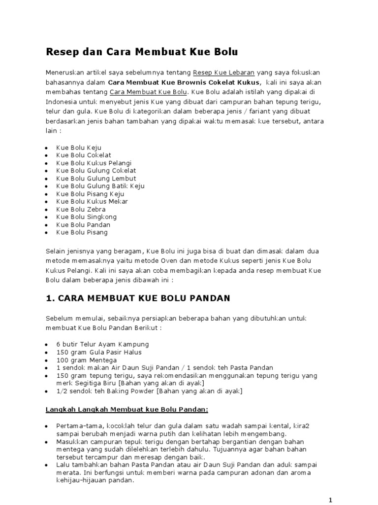 Resep Kue | PDF | Pengembangan Diri