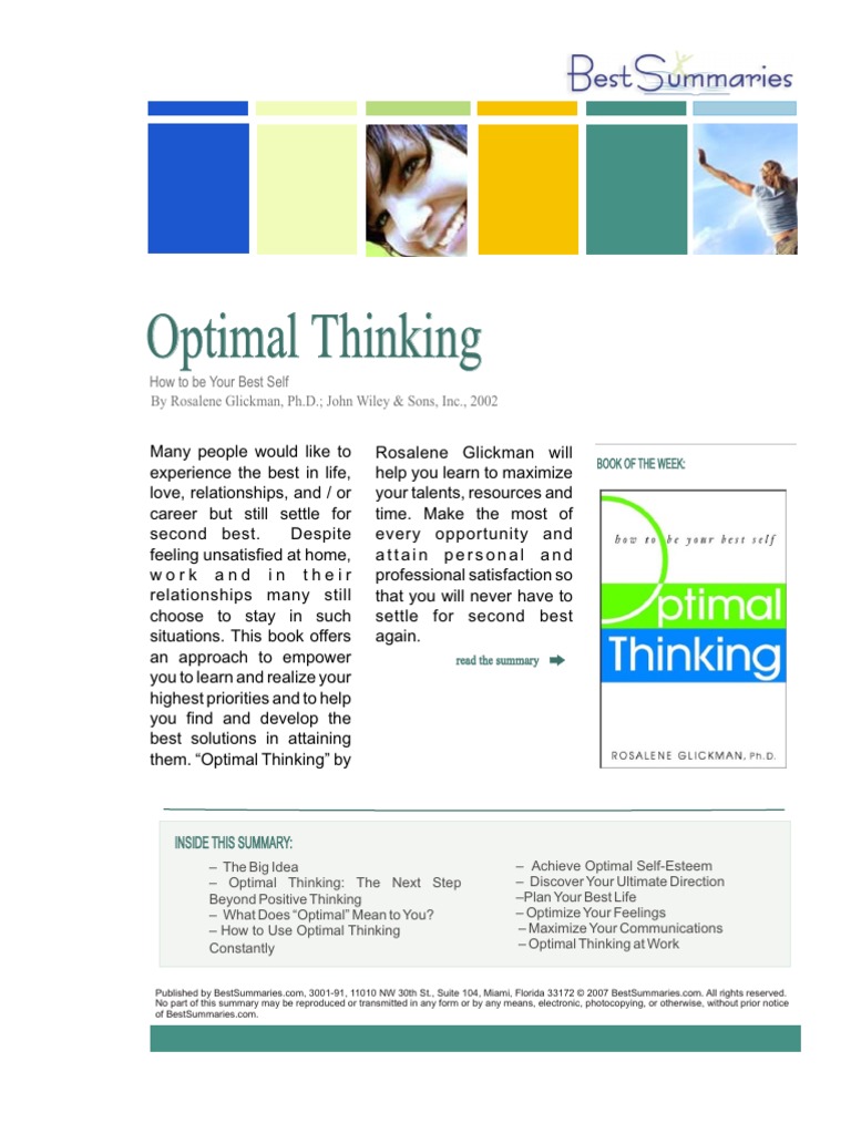 Optimal Thinking | PDF | Optimism | Emotions