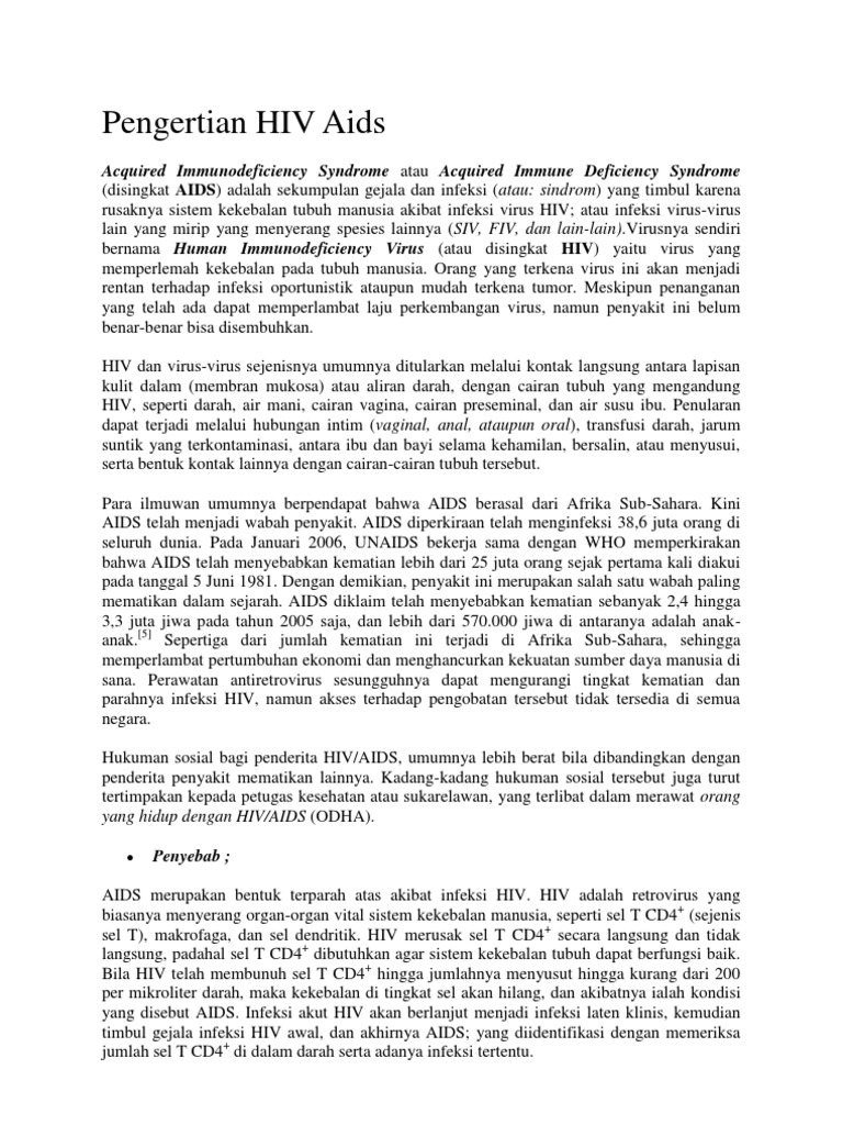 Pengertian HIV Aids | PDF