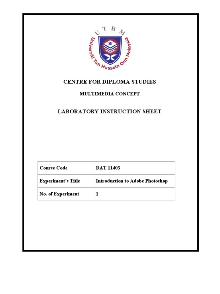 Lab 1 - Adobe Photoshop | PDF | Adobe Photoshop | Digital Technology