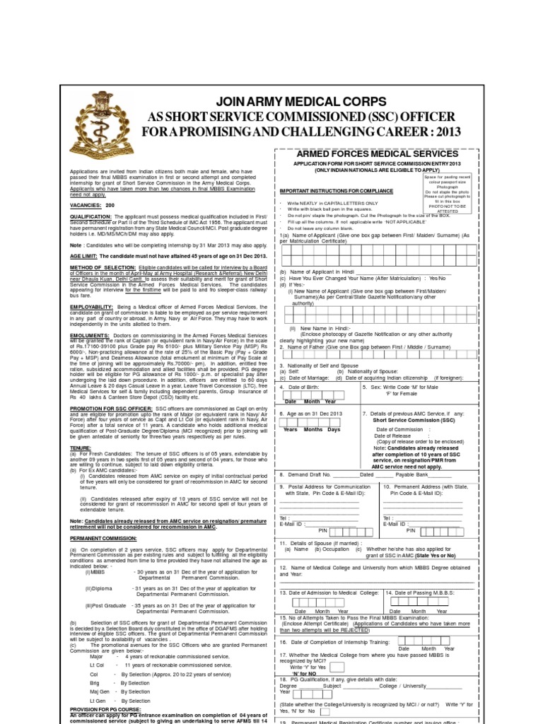 Notification of Indian Army 200 SSC Officers in Army Medical Corps ...