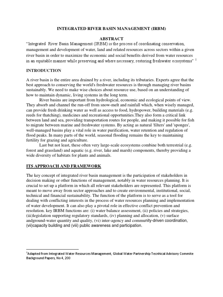 Integrated River Basin Management | PDF | Water Resources | Fresh Water