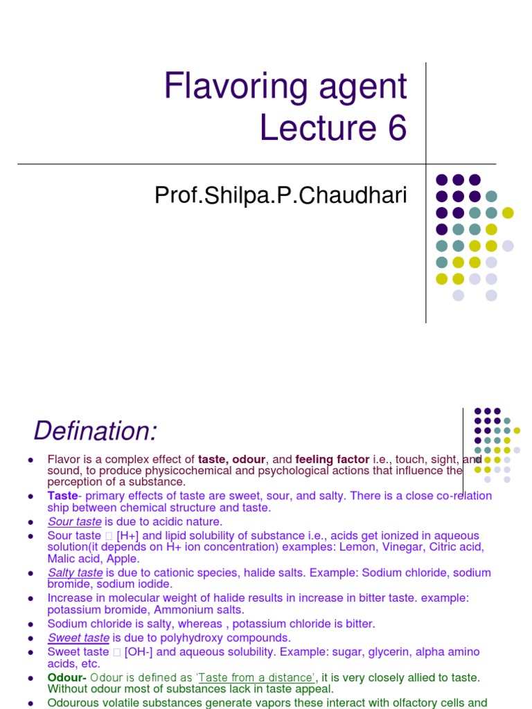 Flavoring Agents | Taste | Flavor