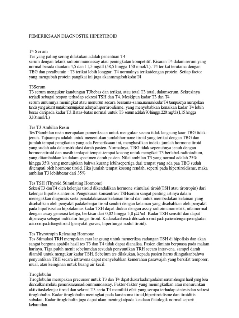 Pemeriksaan Diagnostik Hipertiroid | PDF