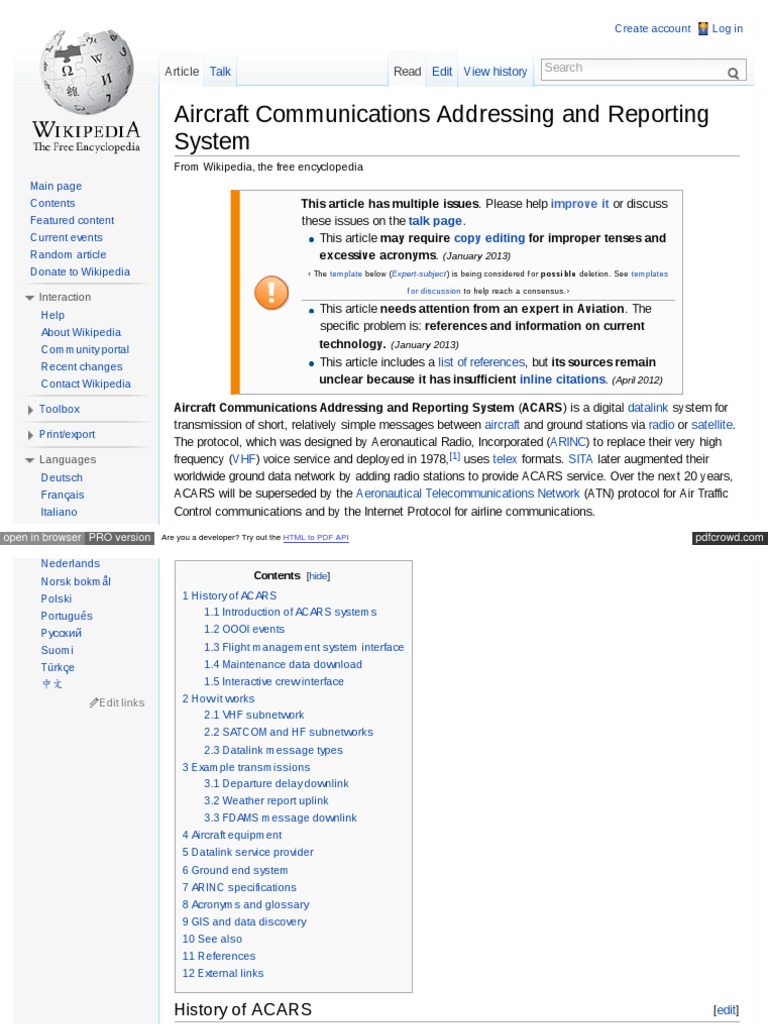 ACARS | Aviation | Electronics