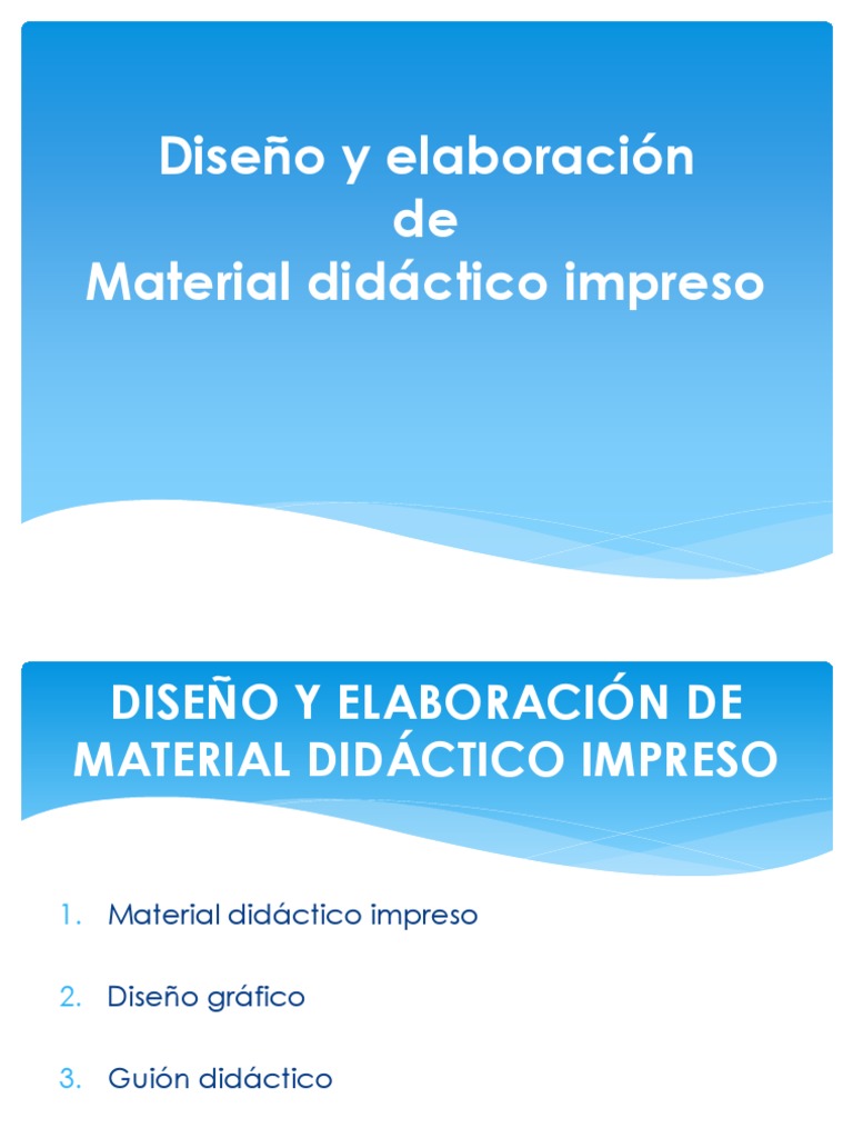 Diseño Y Elaboración De Material Didáctico Impreso Pdf Diseño