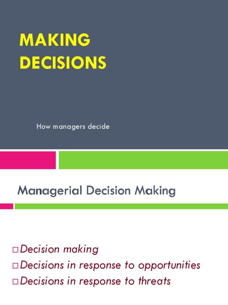 Managerial Decision Making: A Guide to the Key Concepts, Models, Biases ...