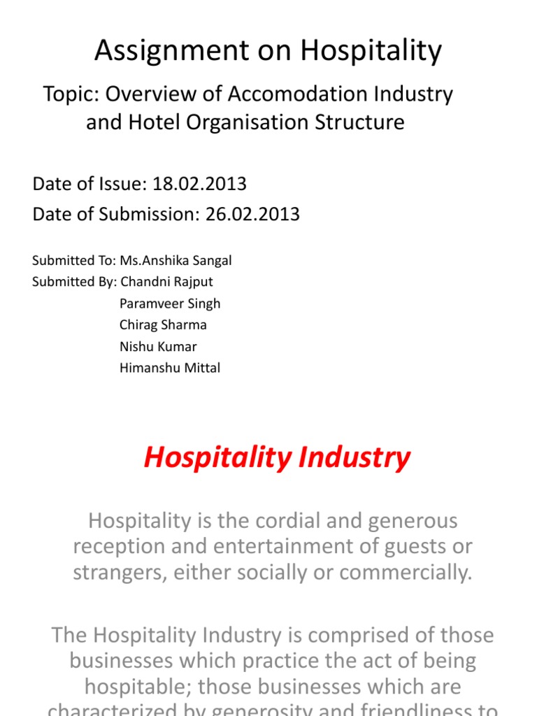Overview of Hospitality Industry | PDF | Hotel | Revenue