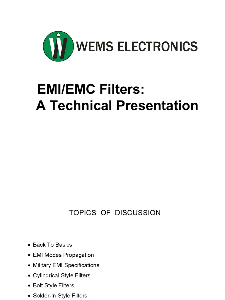 Wems Electronics: EMI/EMC Filters: A Technical Presentation | PDF ...