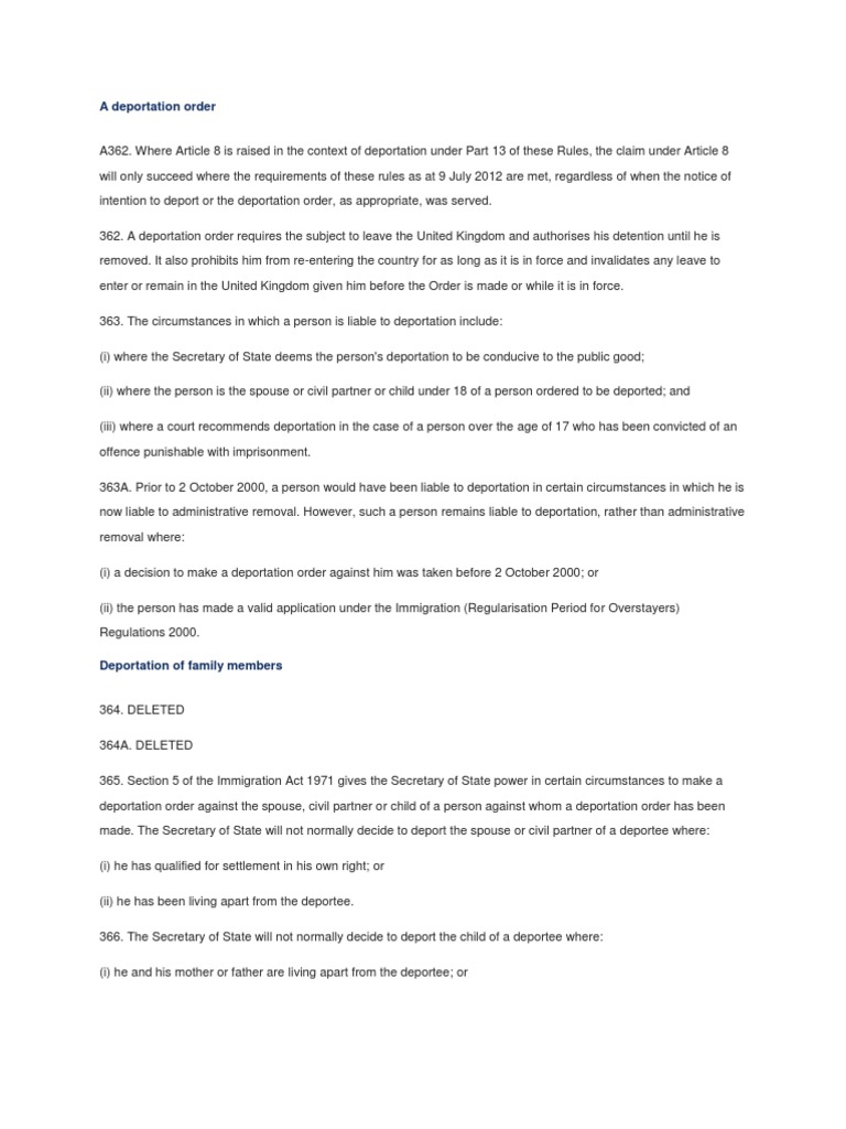 A Deportation Order | PDF | Deportation | Crime & Violence