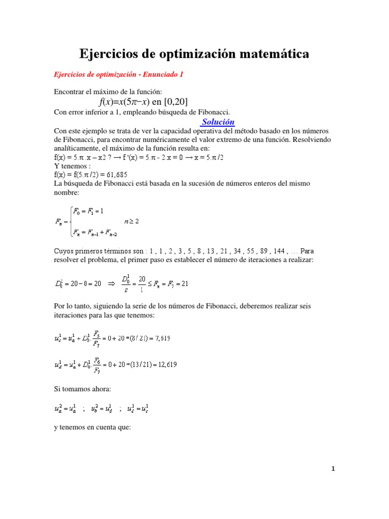 Ejercicios de optimización matemática | Optimización Matemática | Programación lineal