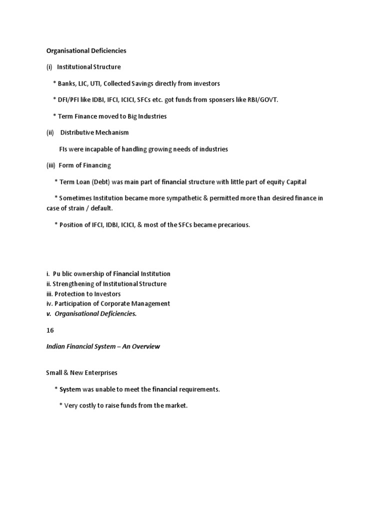 V. Organisational Deficiencies | PDF | Finance & Money Management