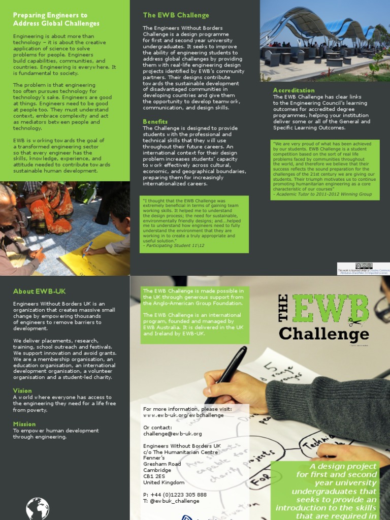 EWB Challenge Brochure | PDF | Design | Engineer