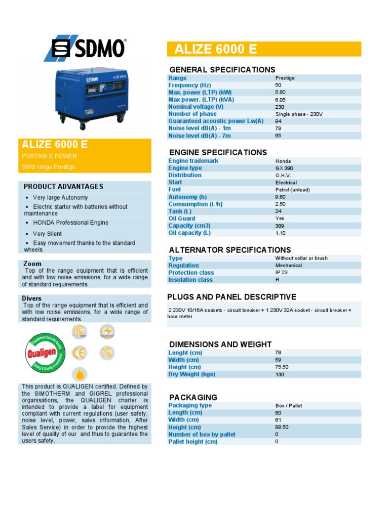 Alize 6000 e | PDF | Mains Electricity | Ac Power Plugs And Sockets