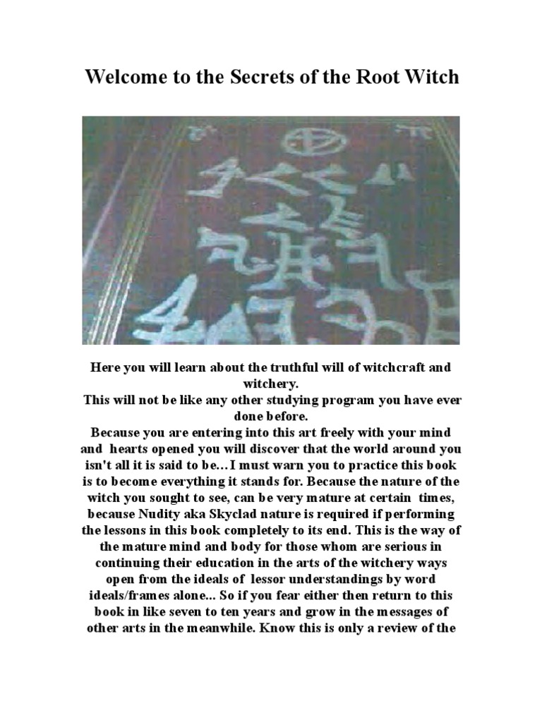 Welcome To The Secrets of The Root Witch | PDF | Witchcraft | Wicca