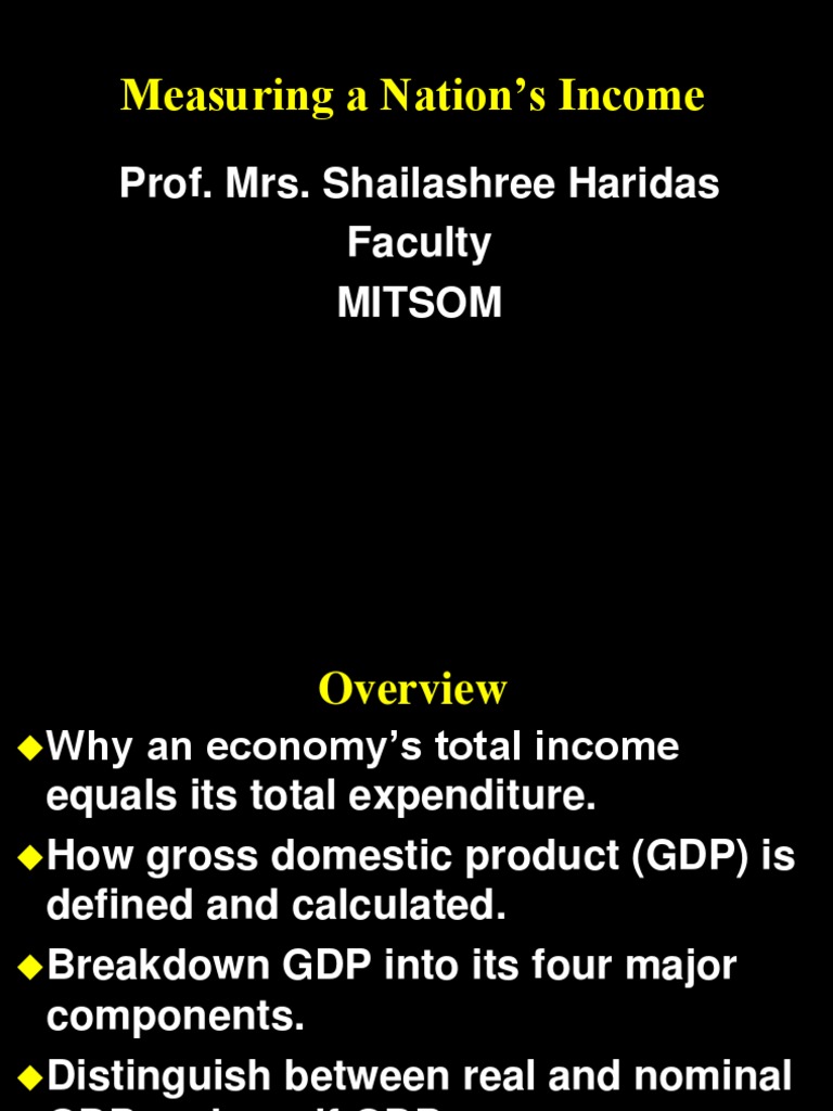 Measuring A Nation's Income: Prof. Mrs. Shailashree Haridas Faculty ...