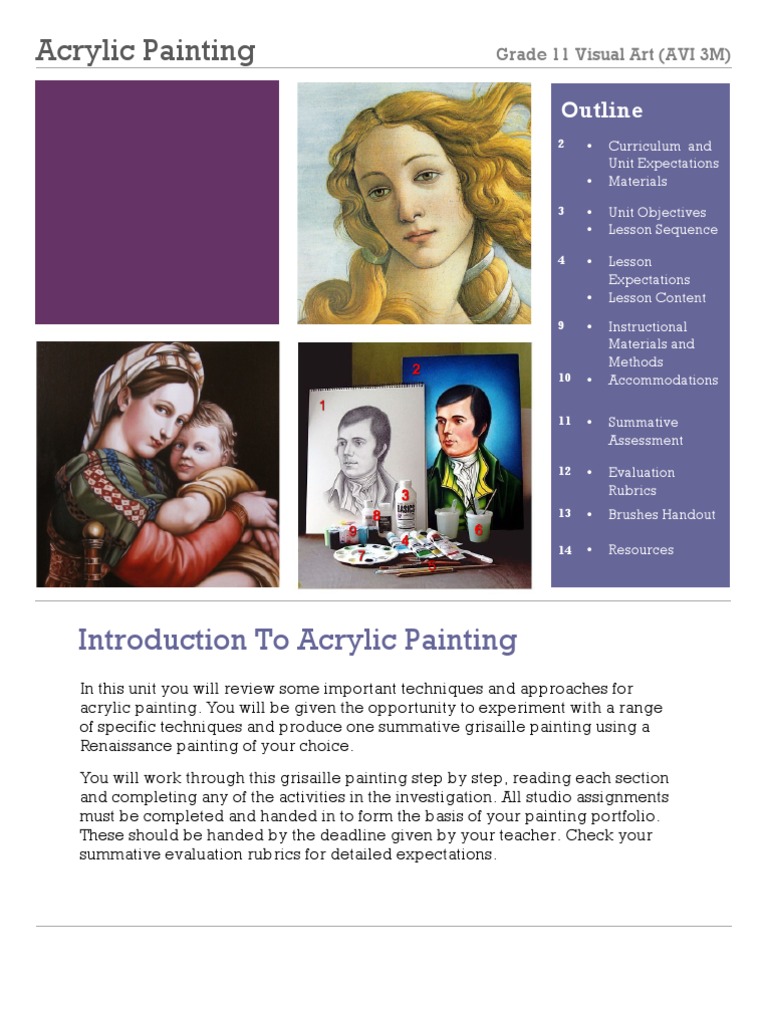 Acrylic Unit Plan | PDF | Acrylic Paint | Paintings