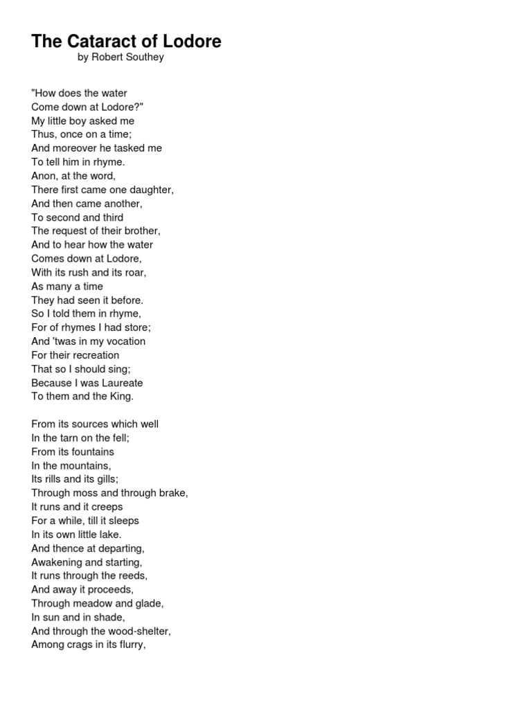 The Cataract of Lodore | PDF | Leisure | Sports