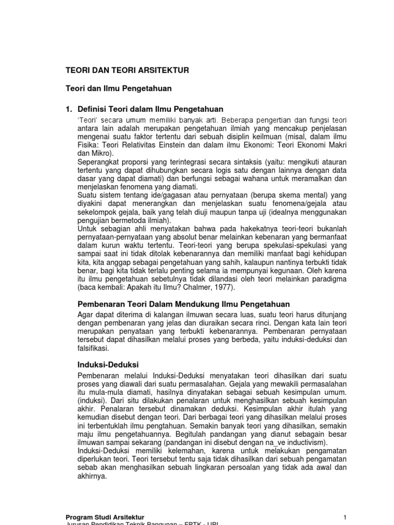 Teori Dan Teori Arsitektur | PDF