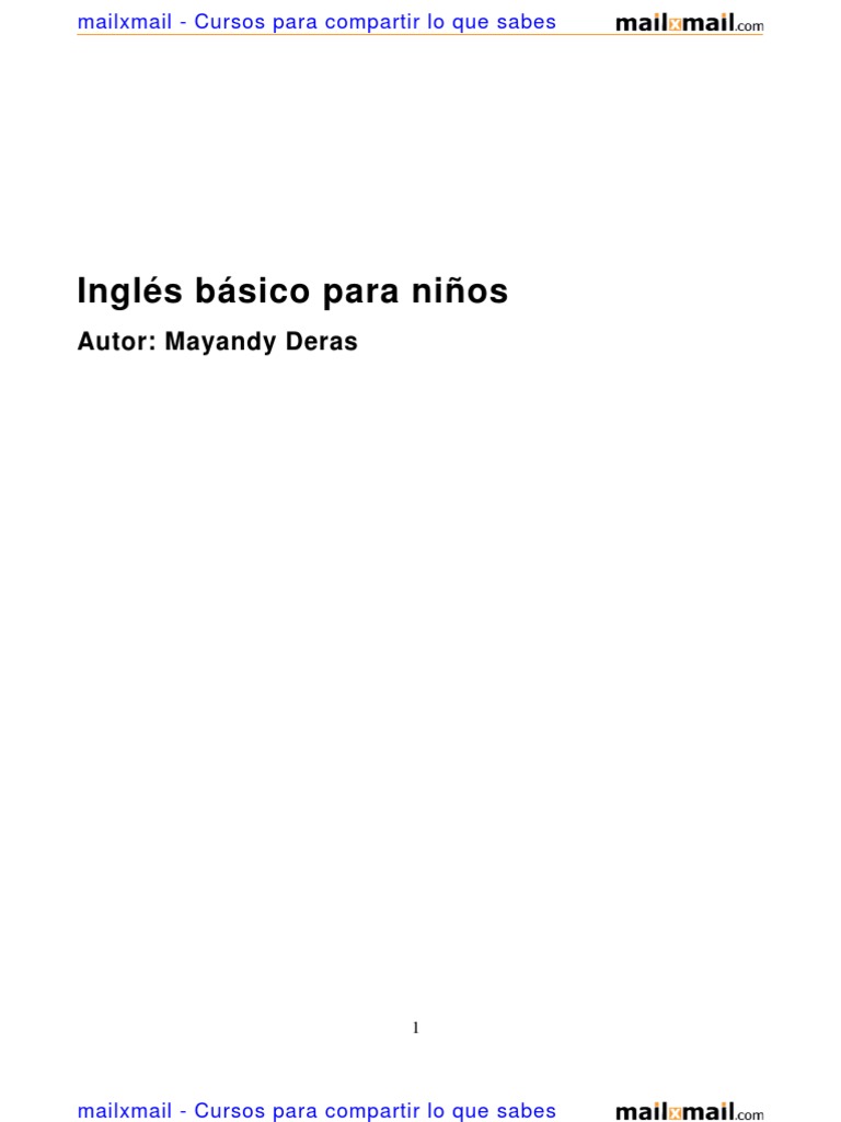 Ingles Basico Ninos 15361 Completo | PDF | Idioma en Inglés | Verbo