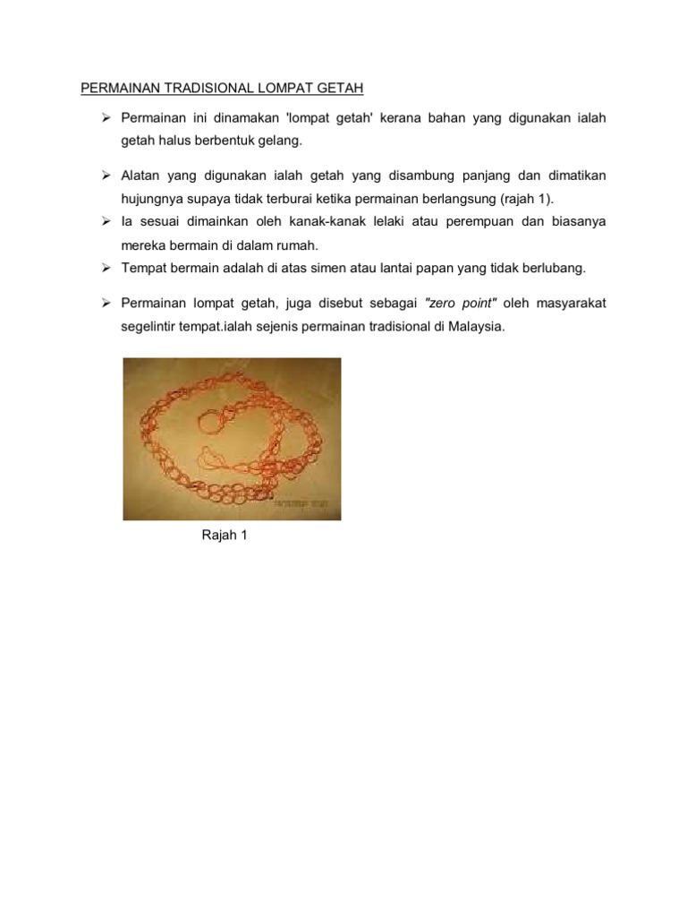 Permainan Tradisional Lompat Getah | PDF