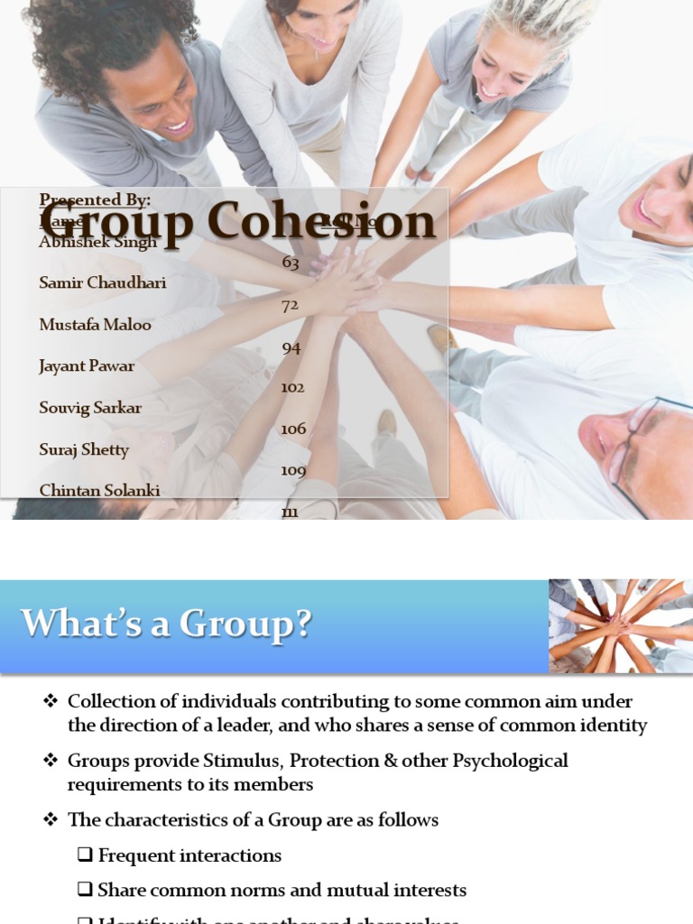 Group Cohesion | PDF | Group Cohesiveness | Interpersonal Attraction