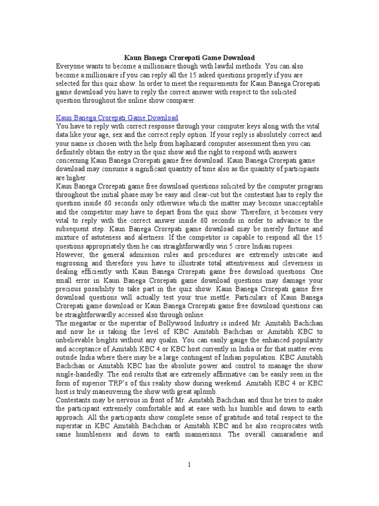 KBC PDF