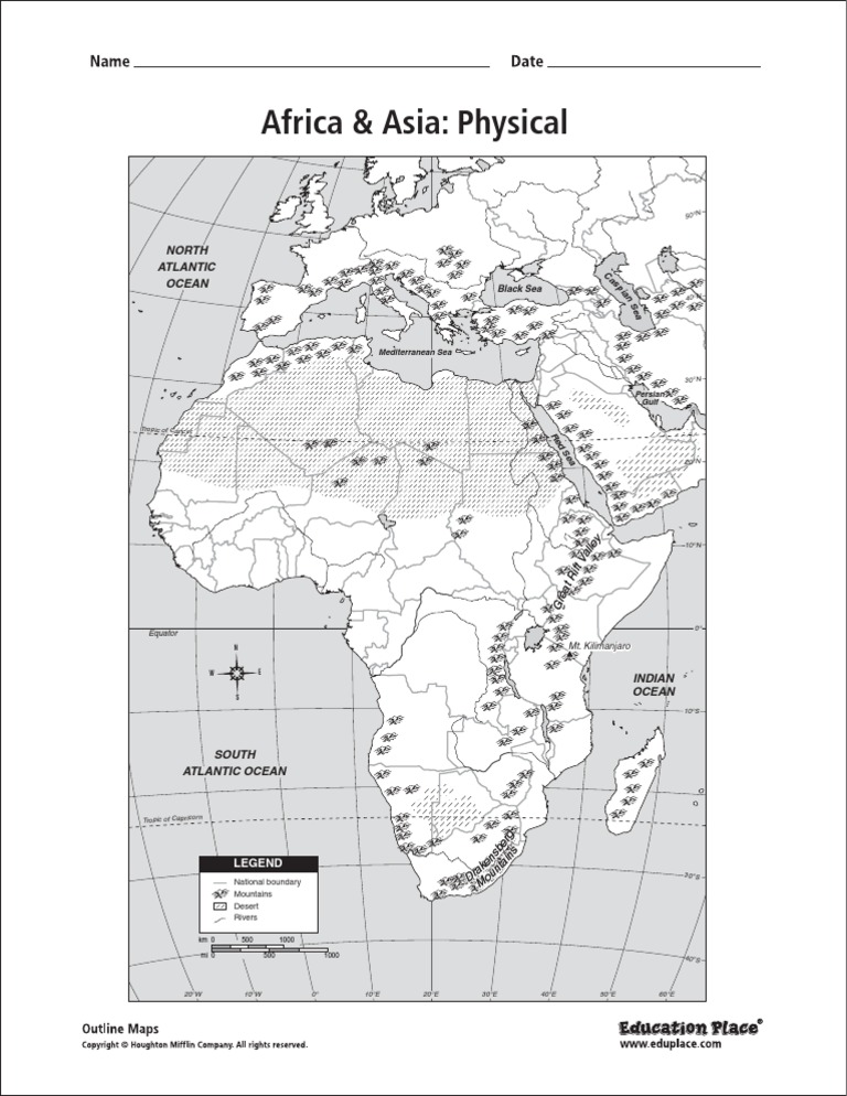 Africa and Asia Physical Geography Map | PDF