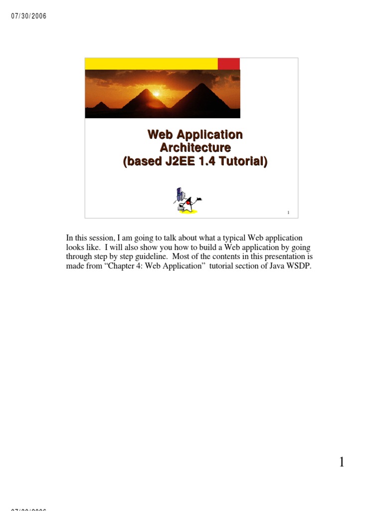 Web Application Architecture (Based J2EE 1.4 Tutorial) | PDF | Java ...