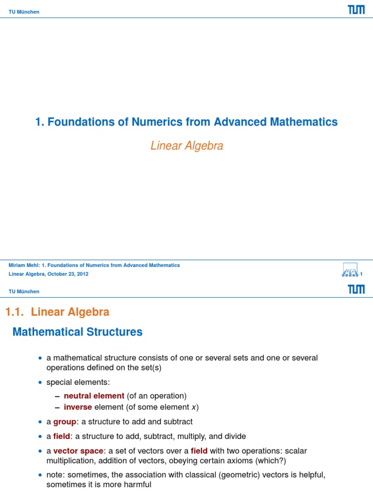 02 Handout Linear Algebra | PDF | Eigenvalues And Eigenvectors | Vector Space