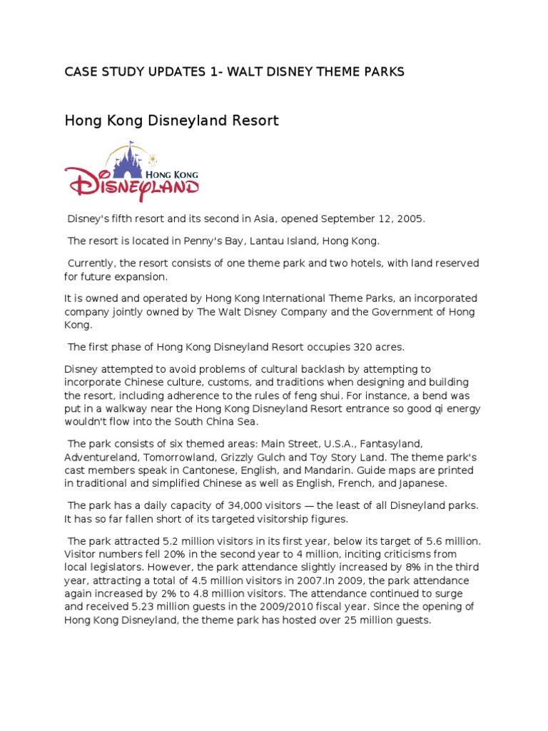 Case Study Updates 1 | PDF | Walt Disney Parks And Resorts | Media Events