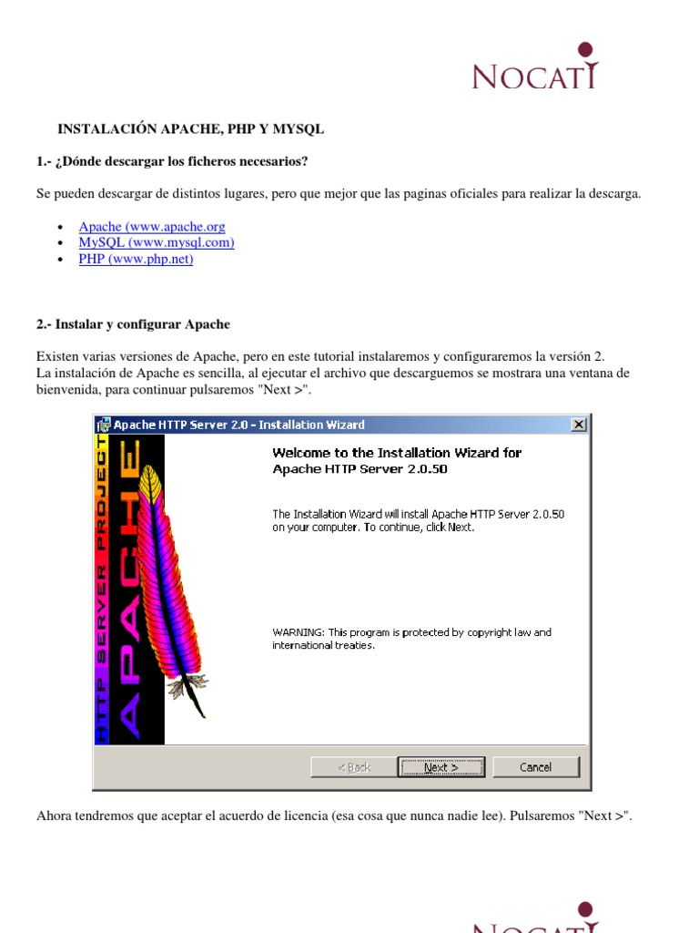 Instalación Apache, PHP y Mysql | PDF | Servidor HTTP Apache | Php