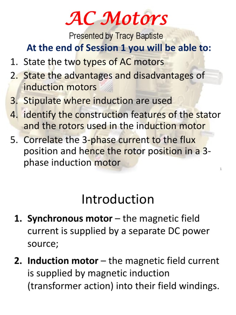 AC Motors Lesson | PDF | Electric Motor | Electromagnetic Induction
