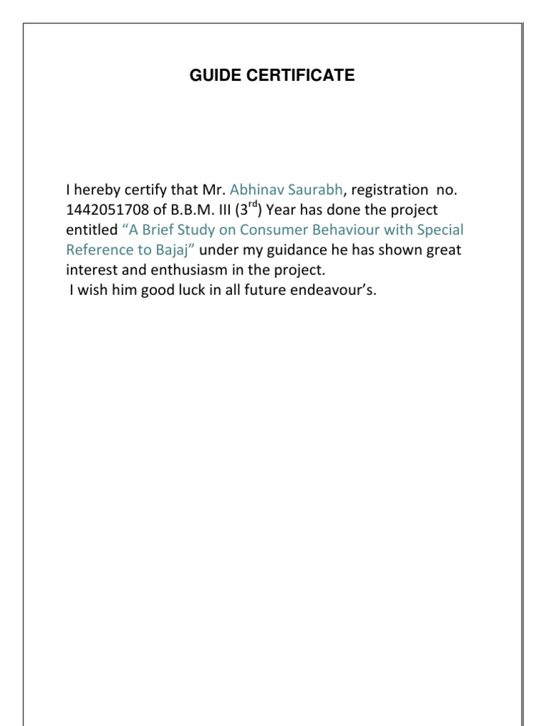 Guide Certificate | PDF
