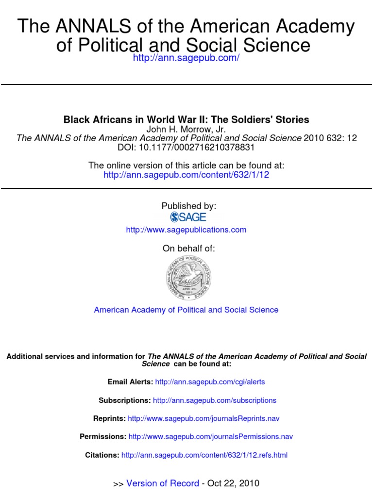 Black African Soldiers' Valiant Contributions During World War II ...