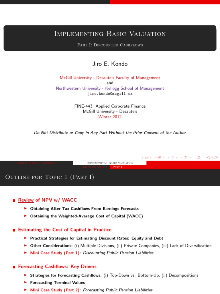 ACF PPT Slide | PDF | Beta (Finance) | Discounted Cash Flow