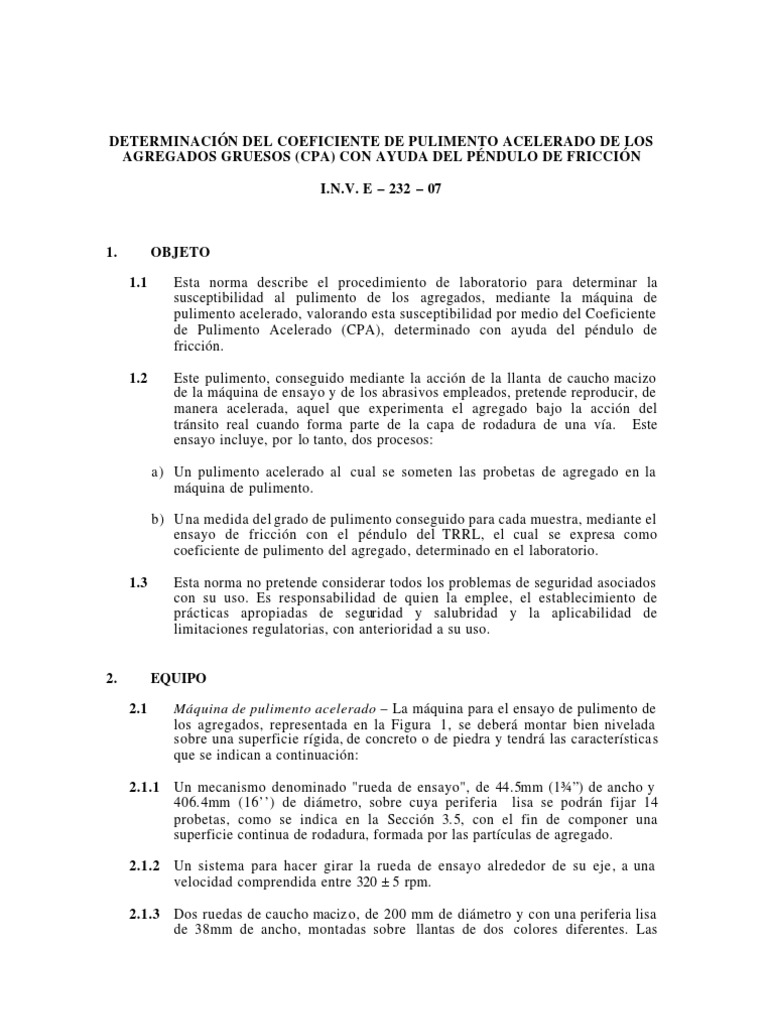 Norma INV E-232-07 | PDF | Cemento | Eje