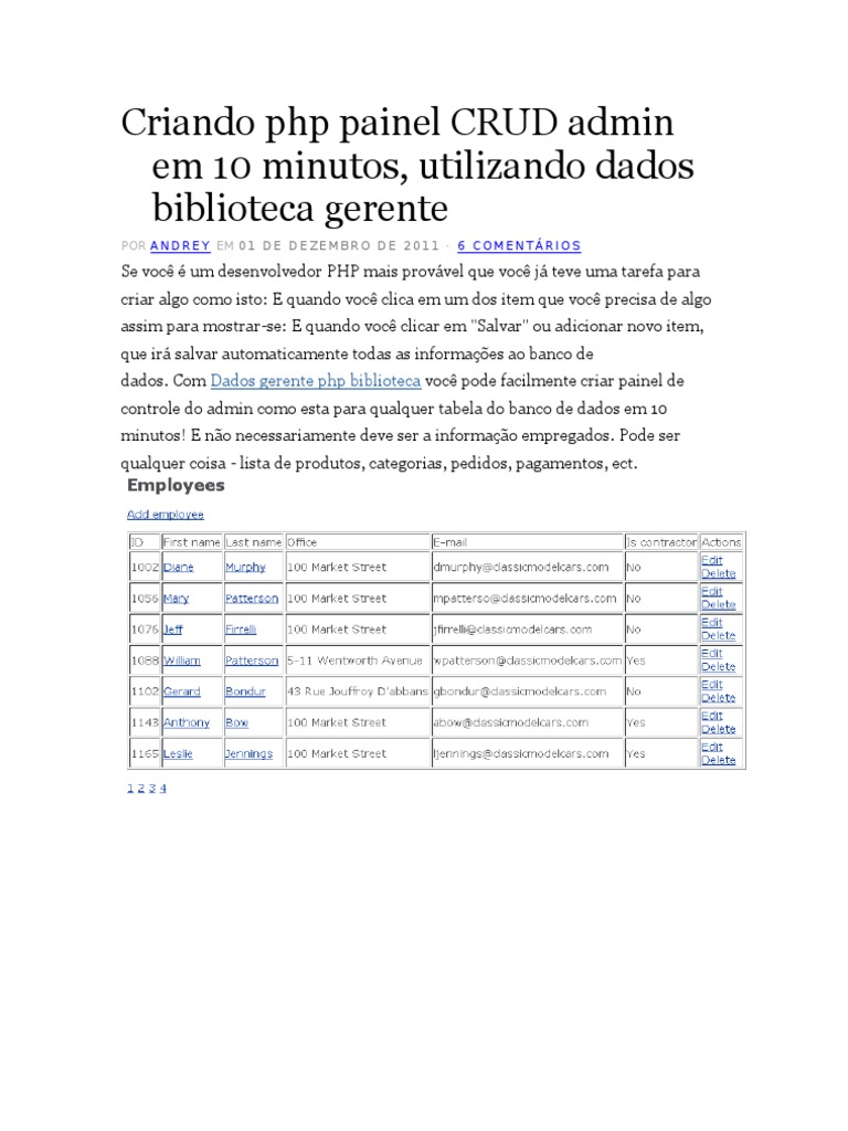 Criando PHP Painel CRUD Admin em 10 Minutos | PDF | Bancos de dados | Dados
