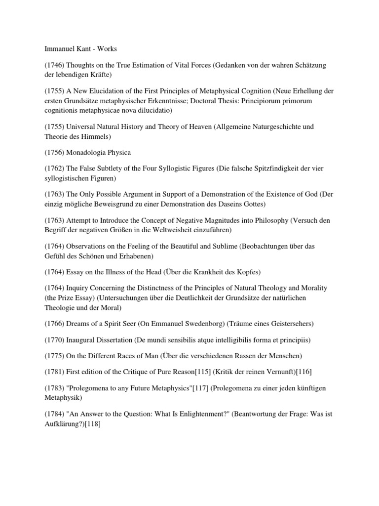 Immanuel Kant Works | PDF