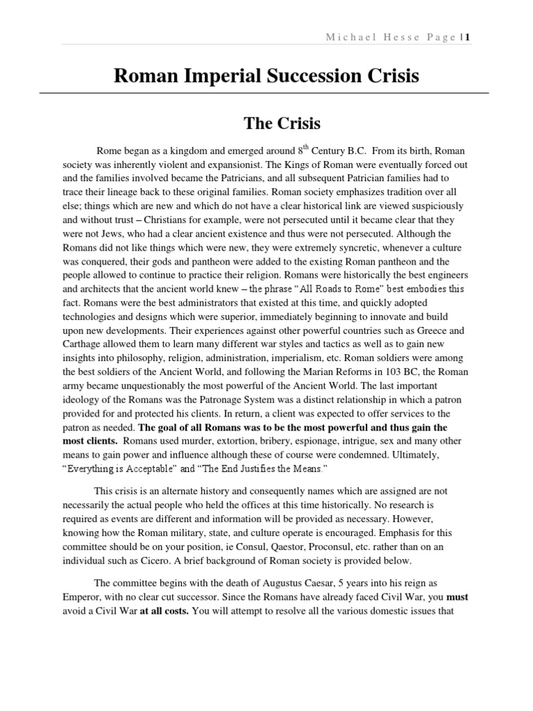 Roman Imperial Succession Crisis | PDF | Ancient Rome | Tribune